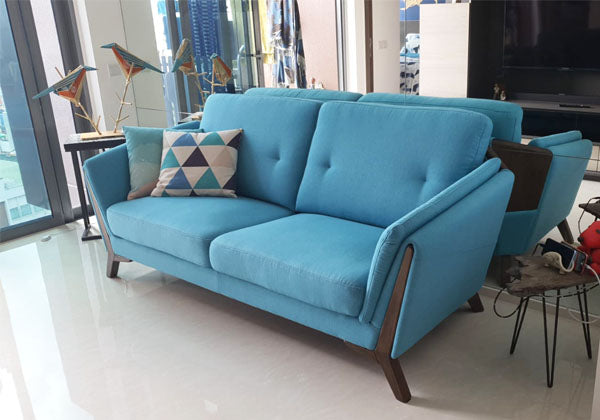 Yucatan Blue Fabric Sofa Review: 5 Stars – Nook and Cranny