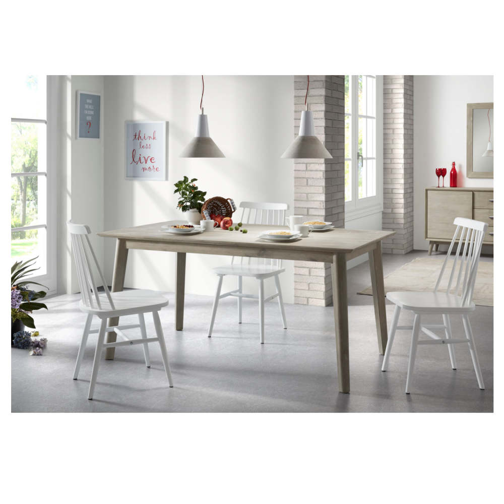 Seattle Dining Table with a natural wood tone gives a cozy and homey f ...