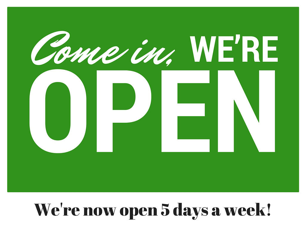 We're open 5 days a week now! – Nook and Cranny